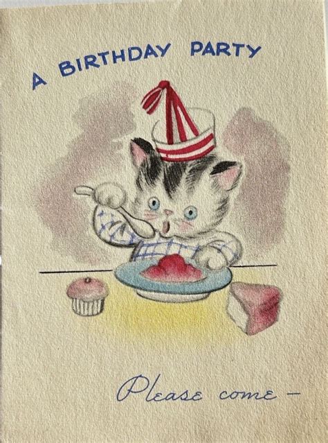 Pin By Susan S On Cats Vintage Birthday Cards Vintage Birthday