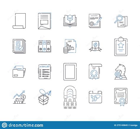 office documentation outline icons collection office documentation