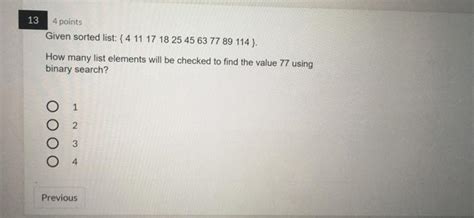 13 4 points given sorted list 4 11 17 18 25 45 63 77