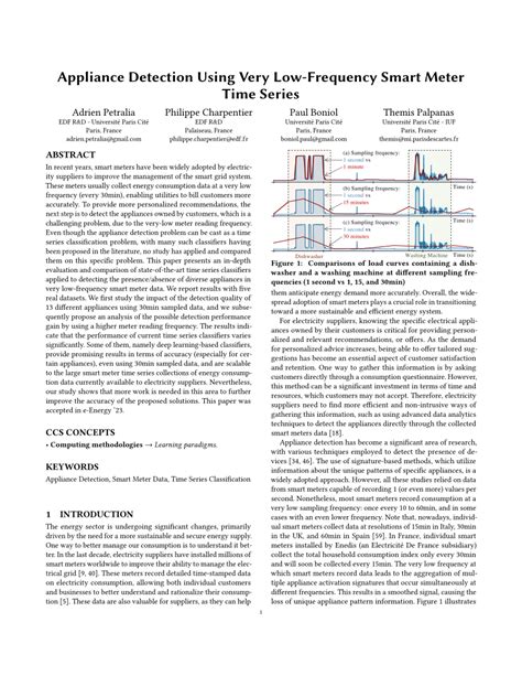 Pdf Appliance Detection Using Very Low Frequency Smart Meter Time Series