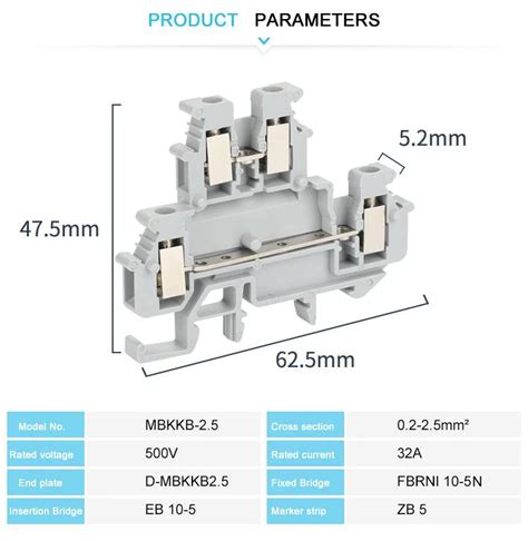 Double Layer Terminal Block ไฟฟ้าโรงงาน อุปกรณ์ควบคุม เซนเซอร์