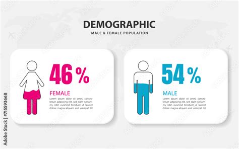 Demographic Analysis Infographic Template Male Female Ratio For Population Visualization Man