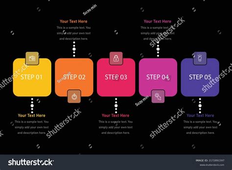 Vektor Stok Flowchart Scheme Infographics Chart Element 5 Tanpa