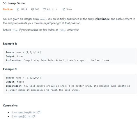 Jump Game Java C