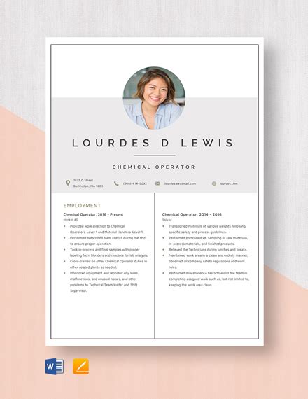 Operator Resume Download In Word Apple Pages Template Net