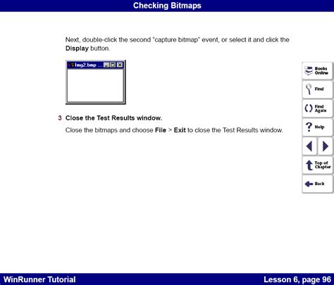 winrunner 7 0 tutorial closing bitmap checkpoints test results window
