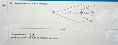 Solved Find The Perimeter And Area Of The Figure The Chegg