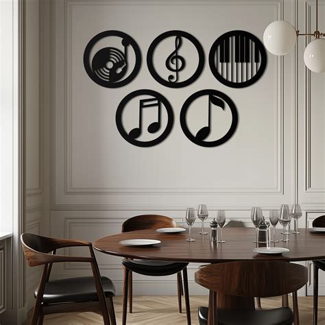 Music Notes And Instruments Wall Art Modern Metal Music Decor Kaf257