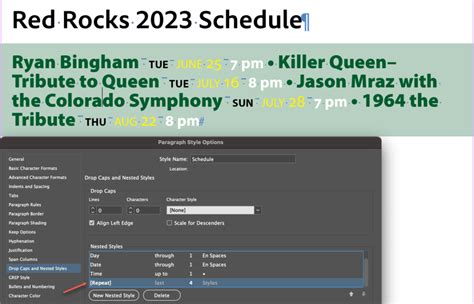 Adobe InDesign Repeat Nested Styles Rocky Mountain Training