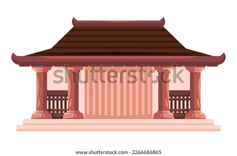 Javanese Java Traditional House Building Architecture Stock Vector Royalty Free