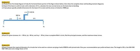 Solved Problem A Pts Draw Free Body Diagram Of Chegg