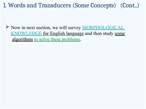 Words Transducers Finite State Transducers In Natural Language