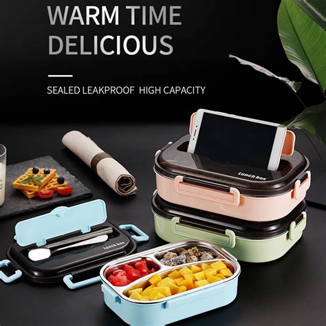 Переносная коробка для ланча с отделениями 304 из нержавеющей стали Bento Box для детей пищевой