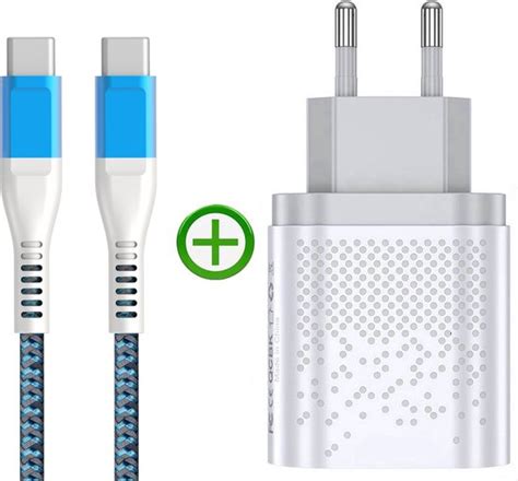 Snellader Poorten W USB C Kabel Nylon Twisted Blue Edition M Geschikt Voor Bol