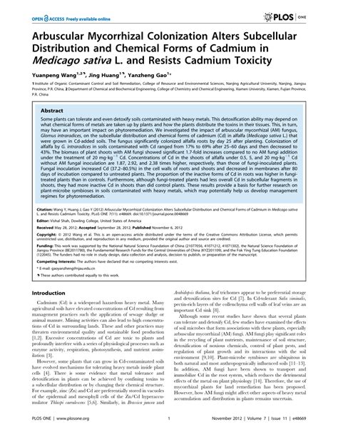 Pdf Arbuscular Mycorrhizal Colonization Alters Subcellular