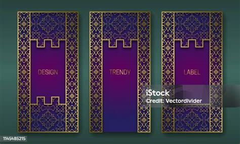 황금 화려한 포장 디자인 시리즈 빈티지 패턴 프레임이 있는 레이블 템플릿 집합입니다 0명에 대한 스톡 벡터 아트 및 기타 이미지 0명 가리기 개체 그룹 Istock