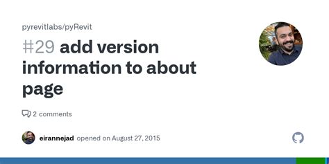 Add Version Information To About Page · Issue 29 · Pyrevitlabspyrevit