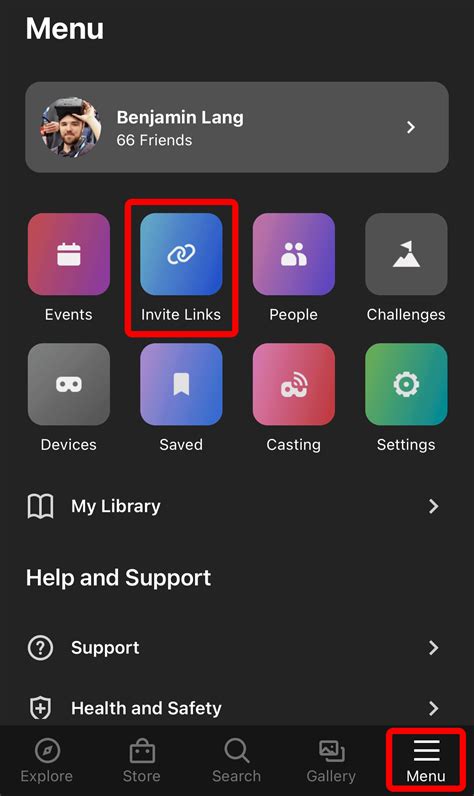 Invite Friends Button