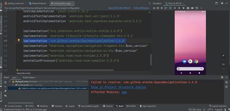 Kotlin Error Implementation Comgithubarmchaspacenavigationview160 Stack Overflow