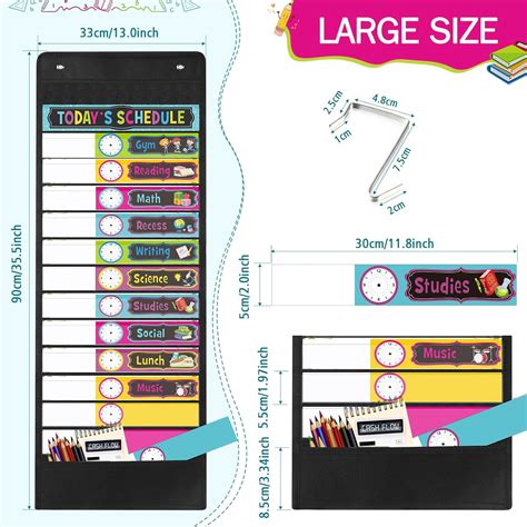 Daily Schedule Chart Pocket Schedule Board Chart 13 1 Pockets Visual Schedule Chart Classroom
