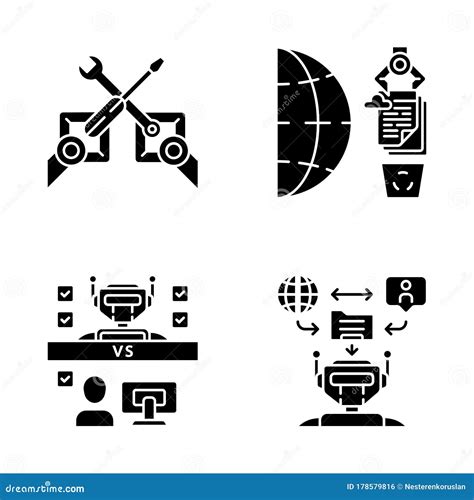 RPA Glyph Icons Set Stock Vector Illustration Of Benefit