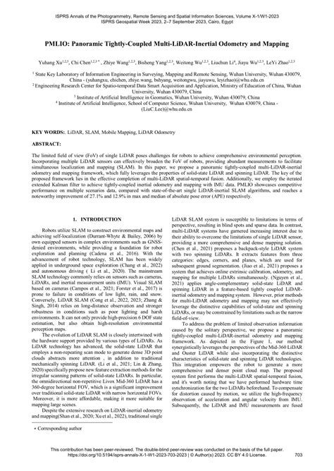 Pdf Pmlio Panoramic Tightly Coupled Multi Lidar Inertial Odometry