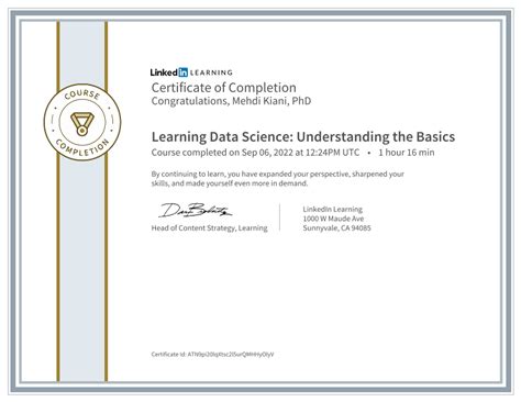 Mehdi Kiani Phd On Linkedin Certificate Of Completion