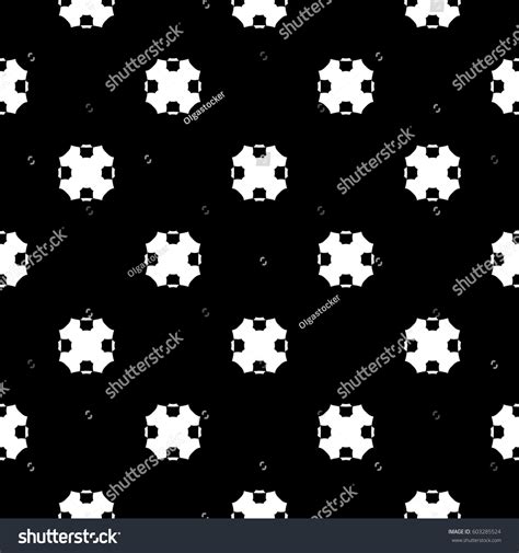 Vector Monochrome Seamless Pattern Simple Dark Stock Vector Royalty