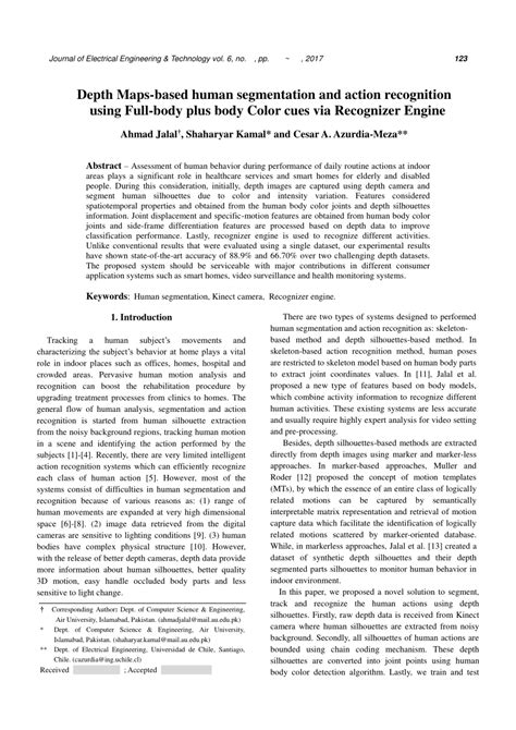 PDF Depth Maps Based Human Segmentation And Action Recognition Using Full Body Plus Body Color
