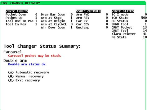 Side Mount Tool Changer Manual Recovery Mill