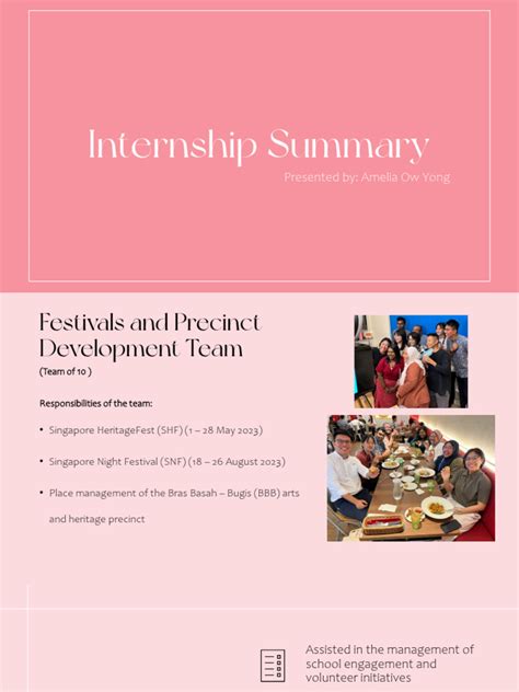 Internship Summary Pdf Brainstorming Volunteering
