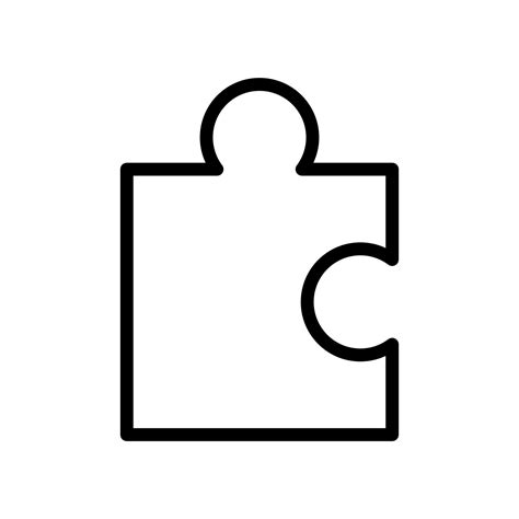 Jigsaw Puzzle Piece Icon In Line Style Design Isolated On White