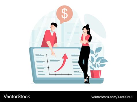 Data Analysis Concept With People Scene In Flat Vector Image