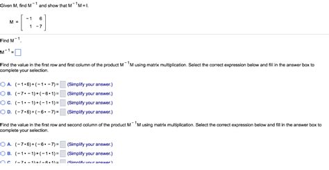 Solved Given M Find M And Show That M M M Chegg Com