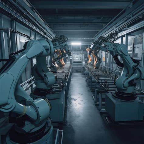 Premium Ai Image Automation Robots In Factory Generative Ai
