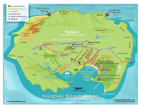 Printable Map Kauai Calendar Productivity Hacks