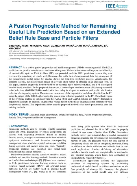 pdf a fusion prognostic method for remaining useful life prediction