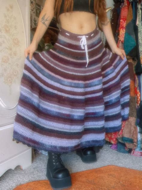 Crochet Flowy Maxi Skirt 🌀💫🌜🔮 Crochet Skirts Crochet Maxi Skirt