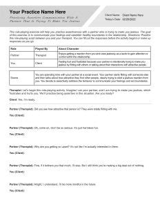 Practicing Assertive Communication With A Partner Role Playing Script PDF