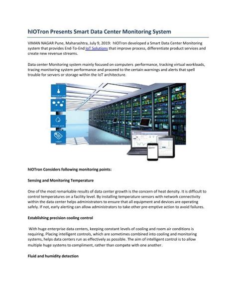Hiotron Presents Smart Data Center Monitoring System
