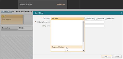 Rule Modification Field