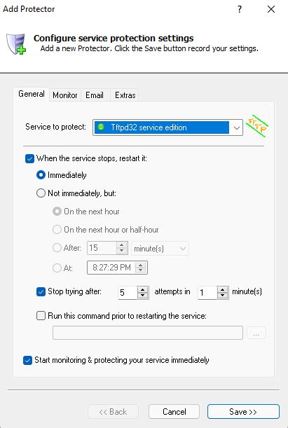 Auto Restart The Tftpd64 Windows Service