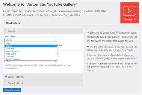 Documentação De Plugins Automatic Youtube Gallery