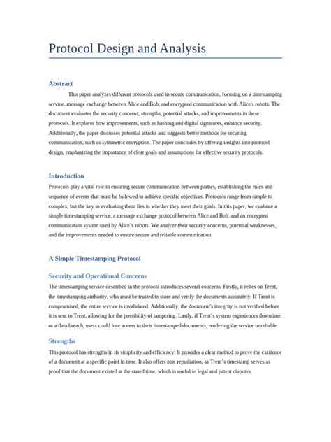 Protocol Design And Analysis Assignment Pdf Public Key Cryptography