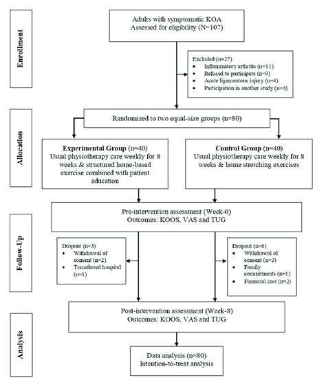 The Consort Flow Diagram Note Koa Knee Osteoarthritis Koos Knee Download Scientific