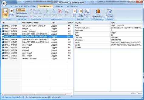 PDF Creator Server Activity Monitor