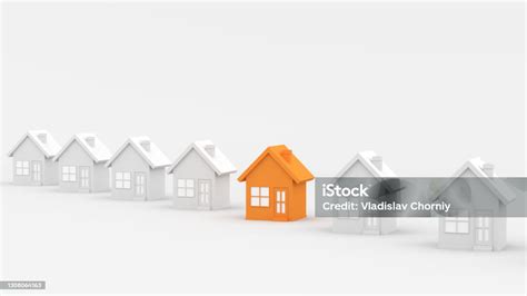 빈 복사 공간이있는 흰색 배경에 백악관 사이에 오렌지 하우스 사냥 및 검색 개념 0명에 대한 스톡 사진 및 기타 이미지 0명 3차원 형태 개념 Istock