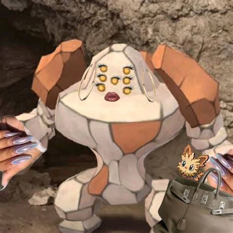 Cvnty Regirock Cave Cunty Regirock With A Handbag Know Your Meme
