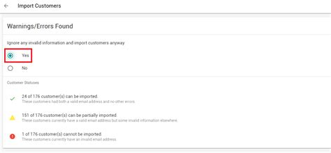 Warningserrors Found When Uploading Spreadsheet Browse Help Topics