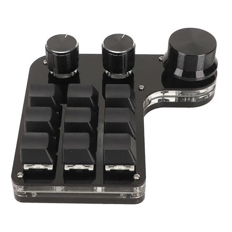 Mini 9 Key Keypad With 3 Knob Rgb Light Blue Switch Diy Programmable Universal Mini Macro